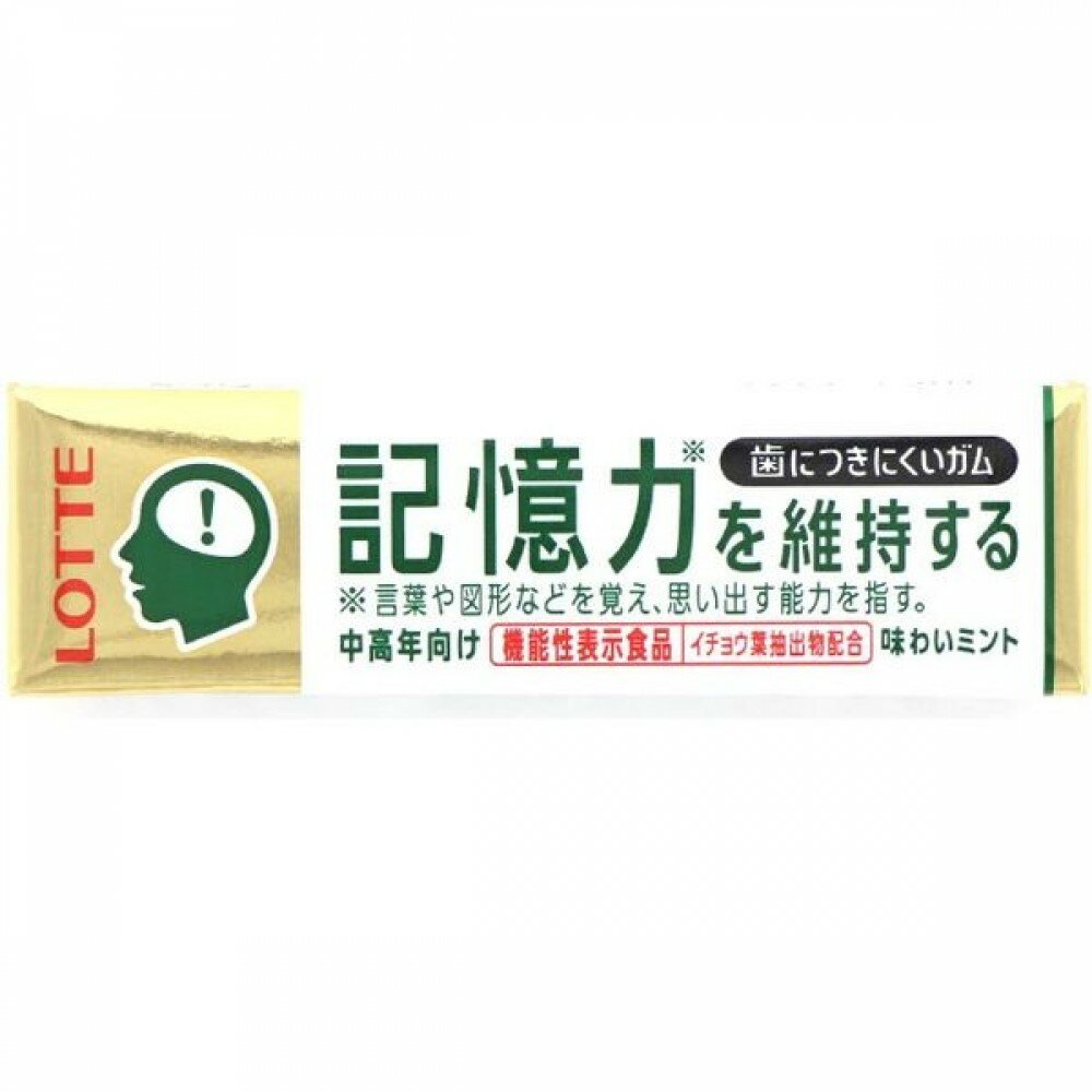 LOTTE Жевательная резинка Гинкго Билоба для улучшения памяти 9 пластинок