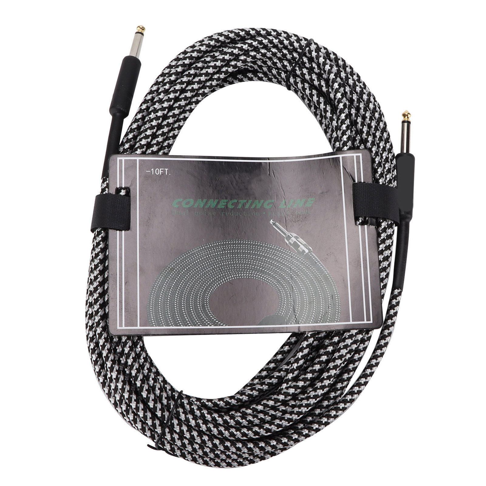 Кабель для музыкальных инструментов, плетеный, экранированный, никелированный, для гитары и бас-гитары, 10 метров (белый).