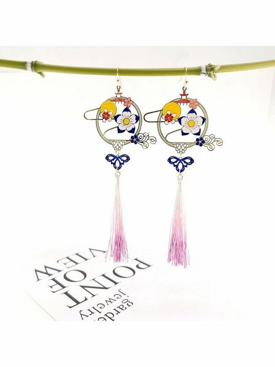 Серьги непарные, эмаль, жемчуг имитация, акрил