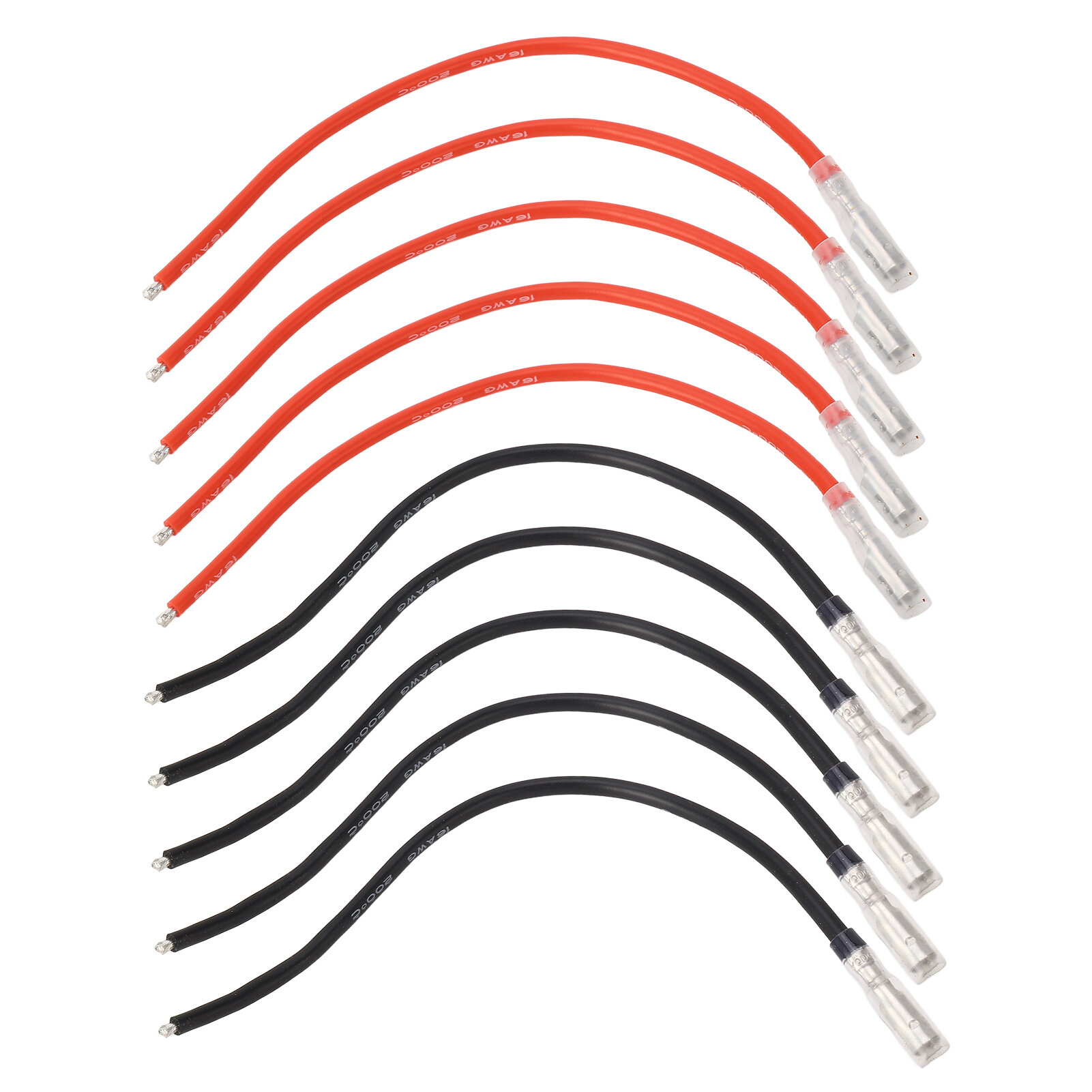 10 шт, кабель двигателя с матовым управлением, черный, красный, разъем типа банан , 4 мм, силиконовый провод 16AWG для осевого Scx10