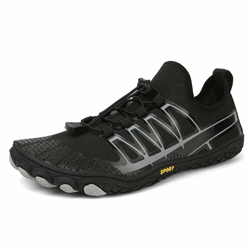 Realheren мужские пляжные аквашузы резиновые 50, Черный, Black