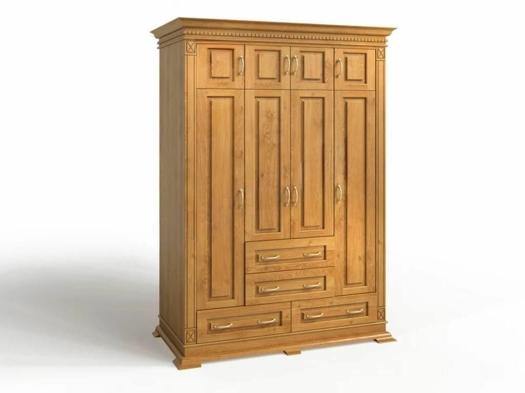 Шкаф Верди №220 из Массива сосны, 180х55х240 см, классический орех 2