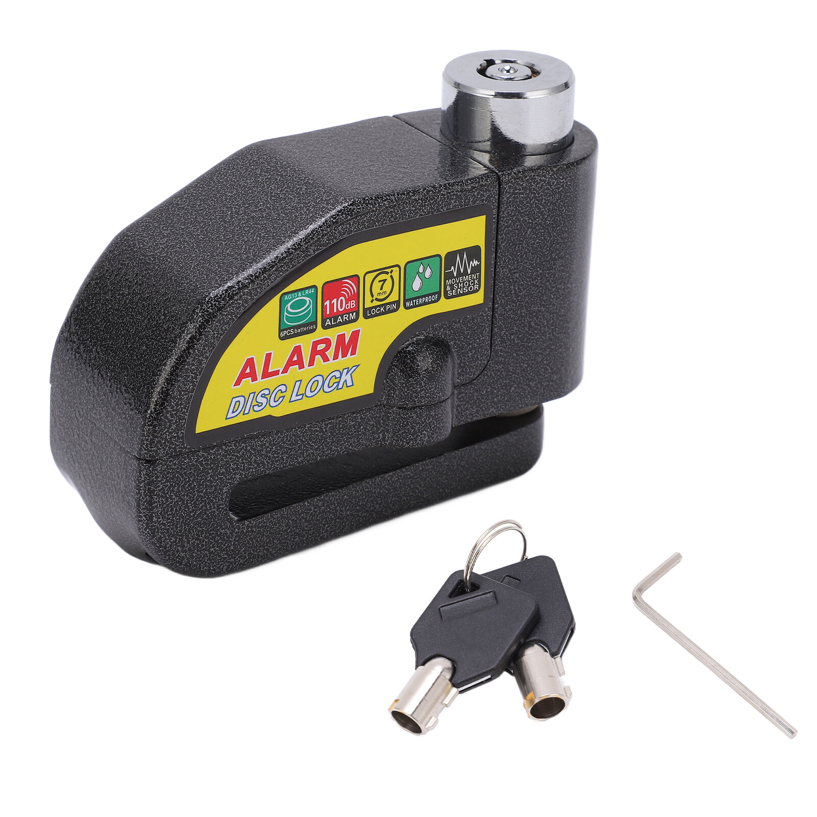 Замок На Дисковый Тормоз С Сигнализацией: Стальной Корпус и Водонепроницаемость для Мотоциклов, Велосипедов и Электросамокатов - Противоугонная Защита с Громкой Тревогой 110 дБ и Универсальной Совместимостью