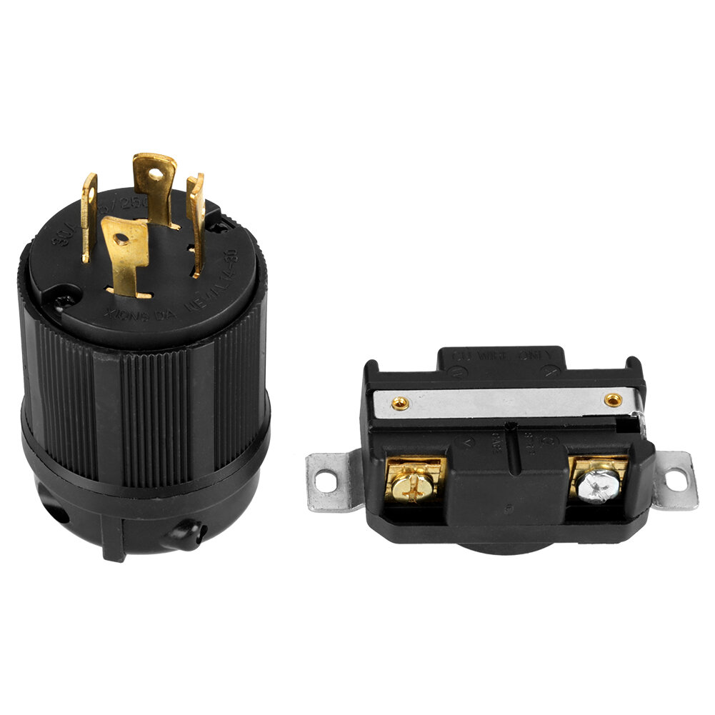 Генератор переменного тока 4-контактный NEMA L14-30 для автодома - комплект вилок и розеток 30 А (штекер и гнездо)