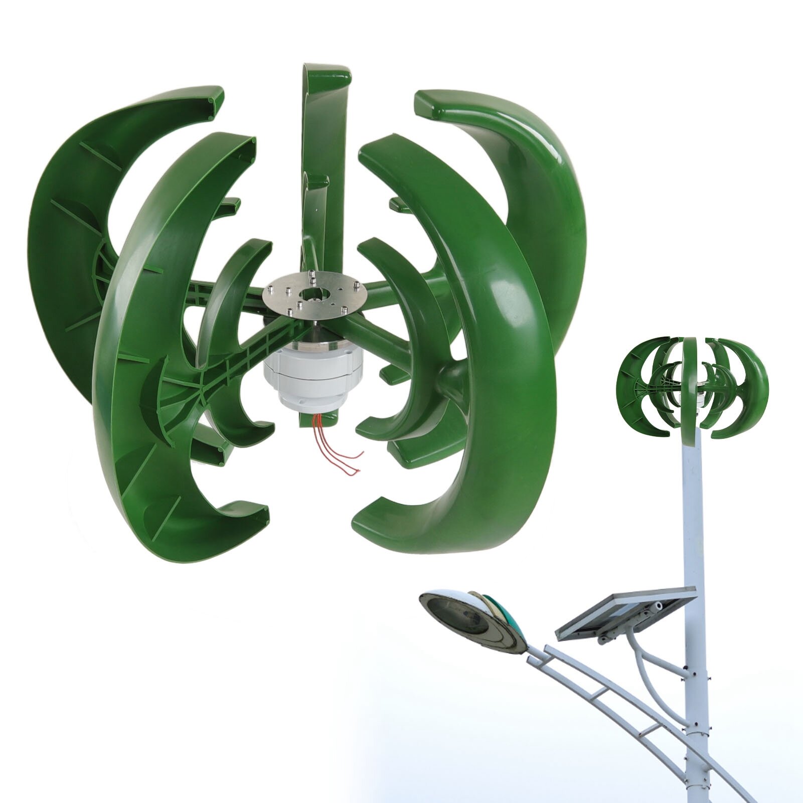 12 В 24 В ветряной генератор, комплект генератора в форме тыквы, 5 лопастей, вертикальный вал с контроллером, 100 Вт