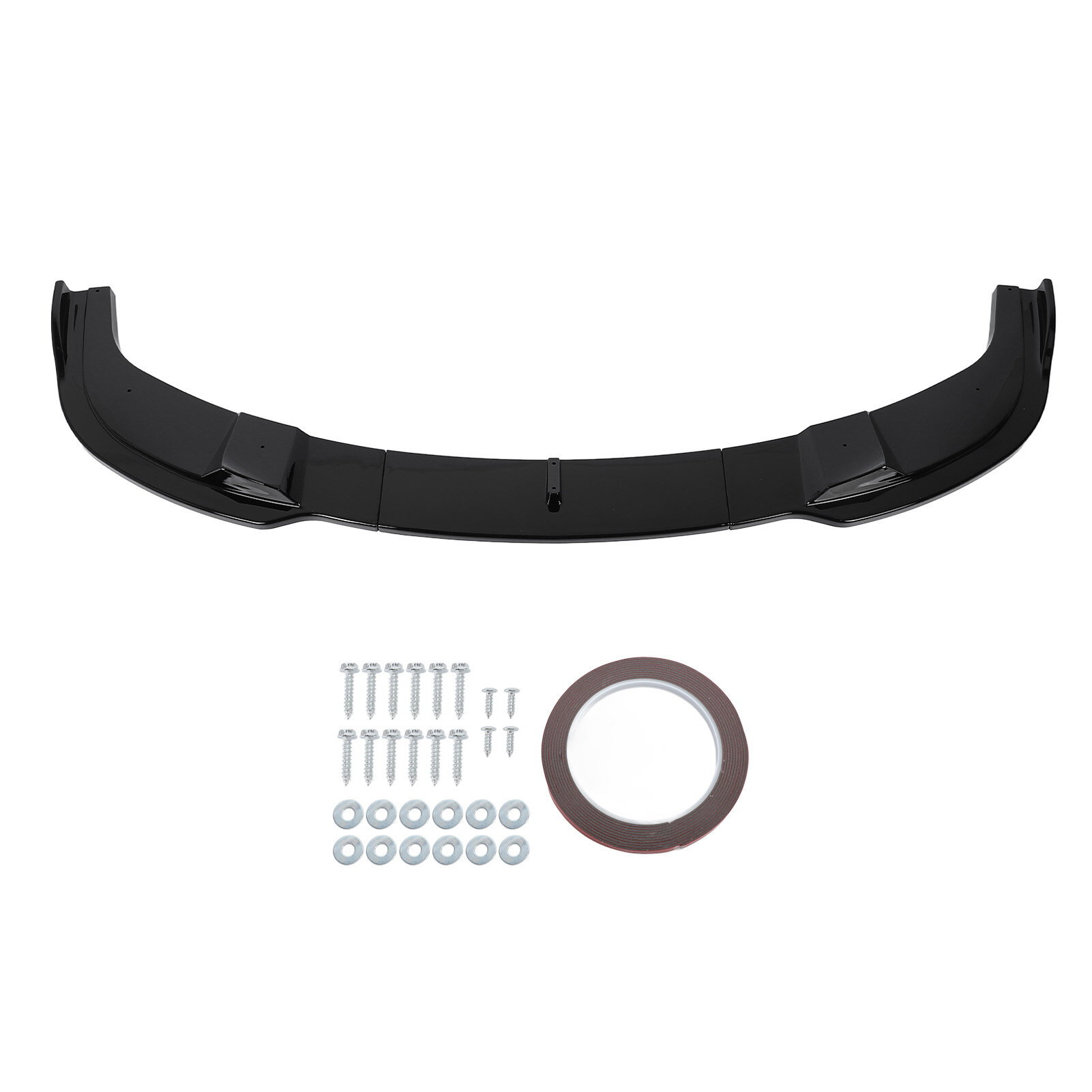 Комплект из 3 аэродинамических спортивных накладок на передний бампер из ABS-пластика для BMW 5 серии E60 E61 M Sport 2005-2010, глянцево-черный.