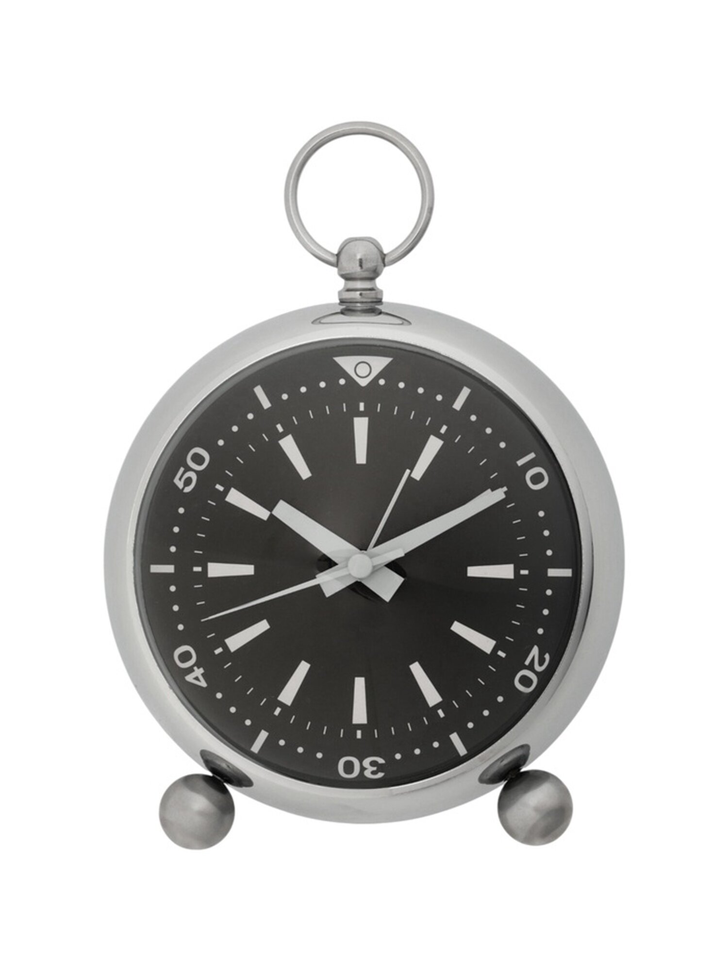 Часы будильник настольные, плавный ход, на батарейках, с подсветкой, 14×13×7 см, d-11 см