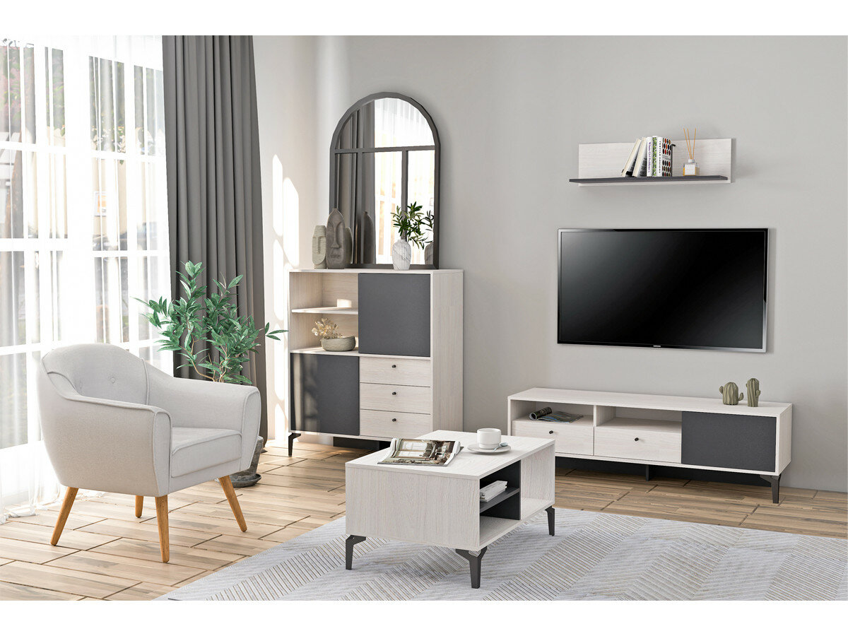 Модульная Гостиная, композиция 11, Ясень анкор светлый/Графит