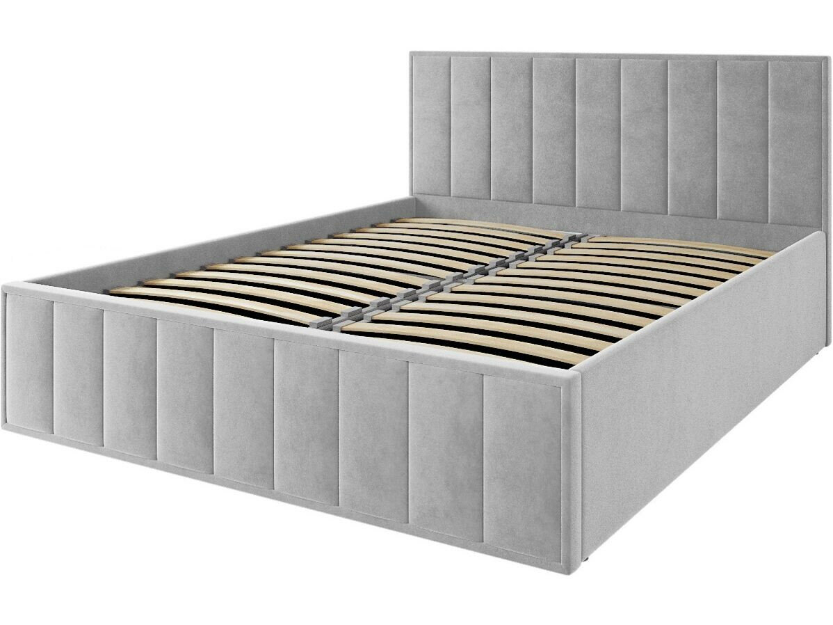 Современная Кровать с ортопедическим основанием 140 (Серый софт)