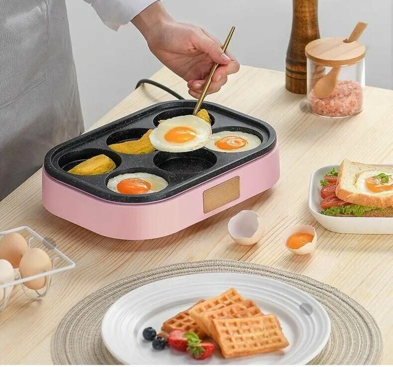 Электроблинница T062, 900 Вт, с крышкой, 6 секций, 2 в 1, конвертор вилка