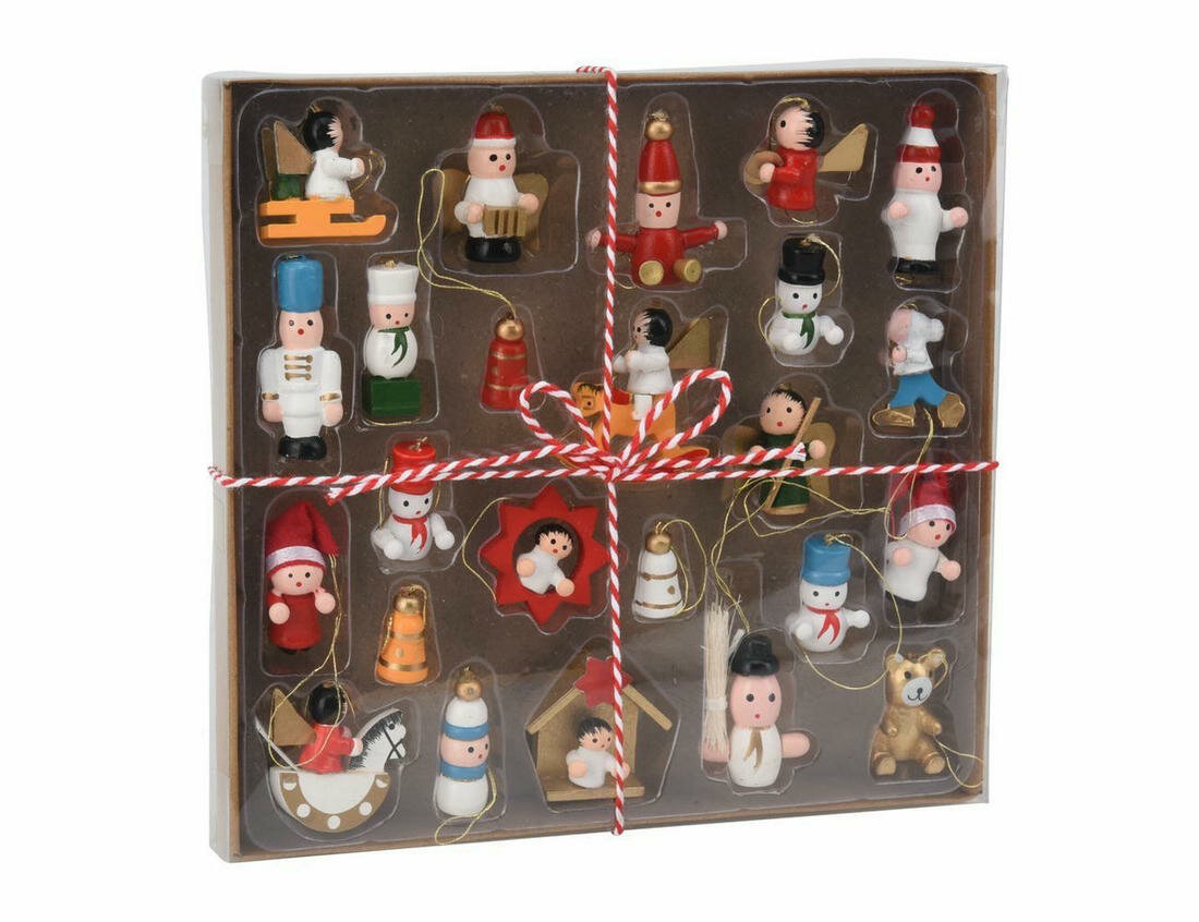 Набор ёлочных игрушек, дерево, разноцветный, 24 шт, Koopman International