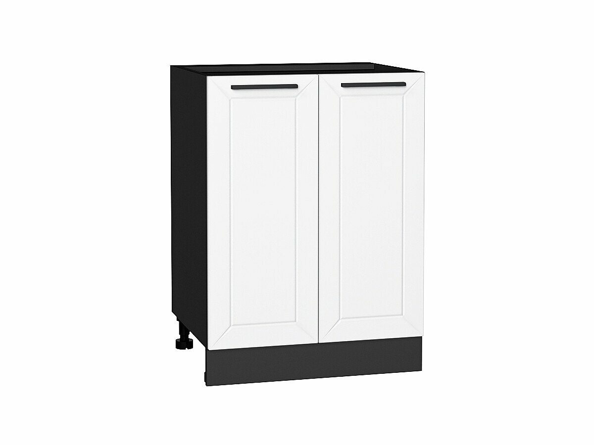 Шкаф нижний с 2-мя дверцами Глетчер, цвет фасада Айленд Силк, цвет каркаса Graphite, 816*600*478 мм