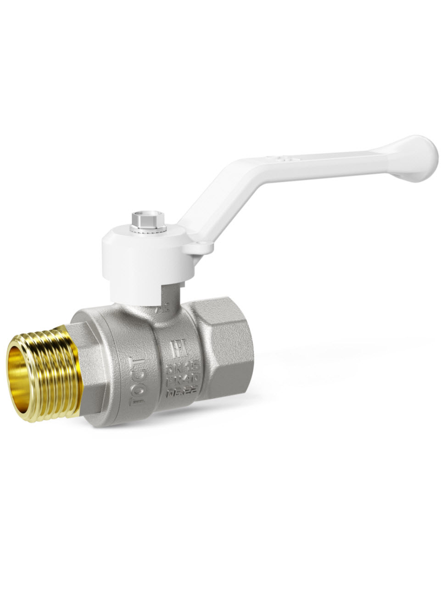 Кран шаровый 1.1/2 ВН" LD Pride ручка белая, внутренняя/наружная резьба 47.40. В-Н. Р (white)