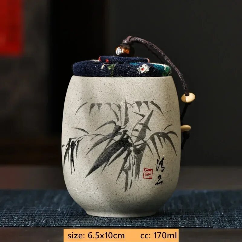 Портативная керамическая чайная банка, уличный кофейный контейнер, герметичная банка, маленькая чайная коробка, мини-банка для хранения чая, аксессуары для традиционного чая A5
