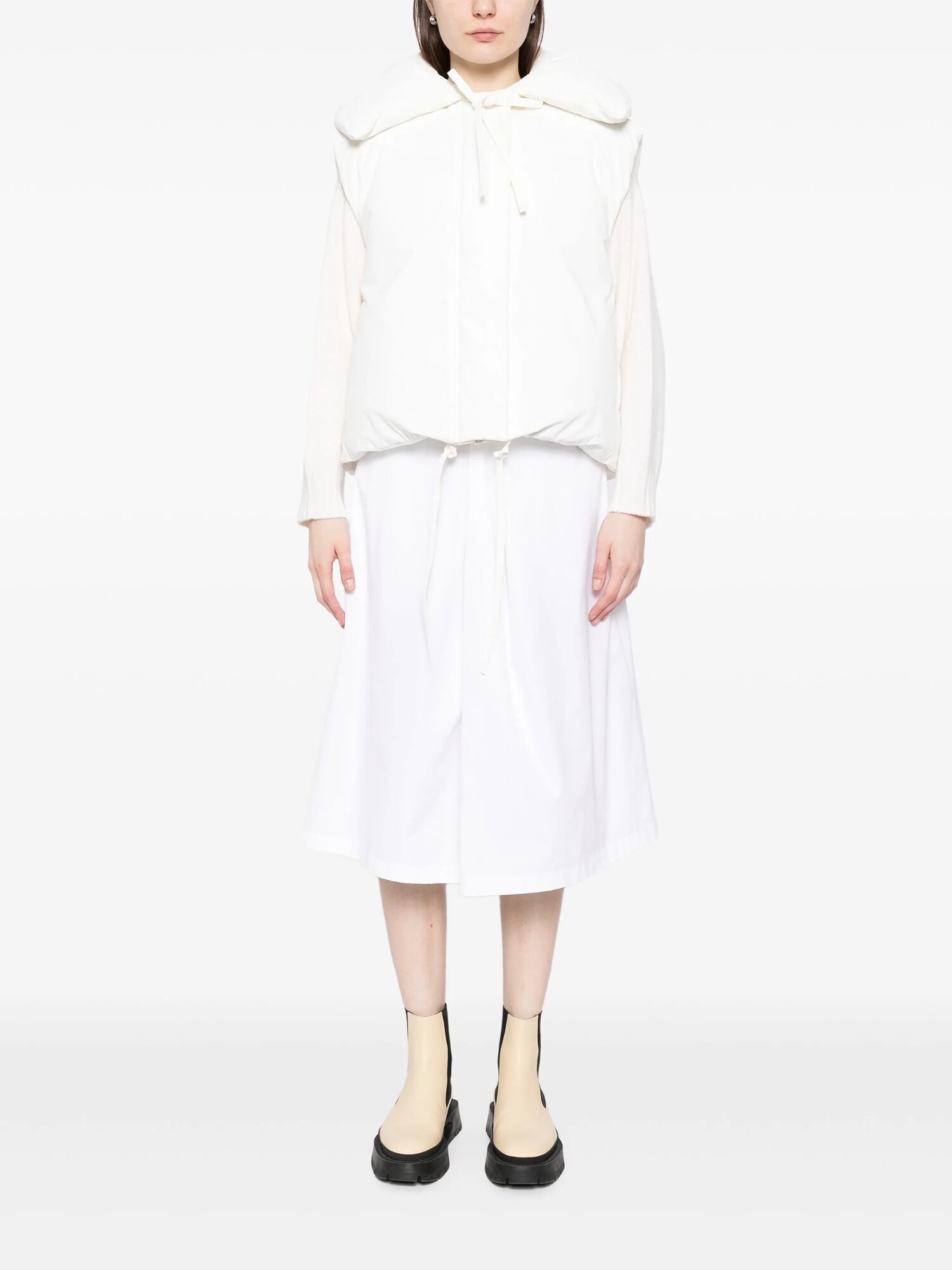 Куртка Jil Sander Piumino, размер 38, бежевый/белый — фото 1
