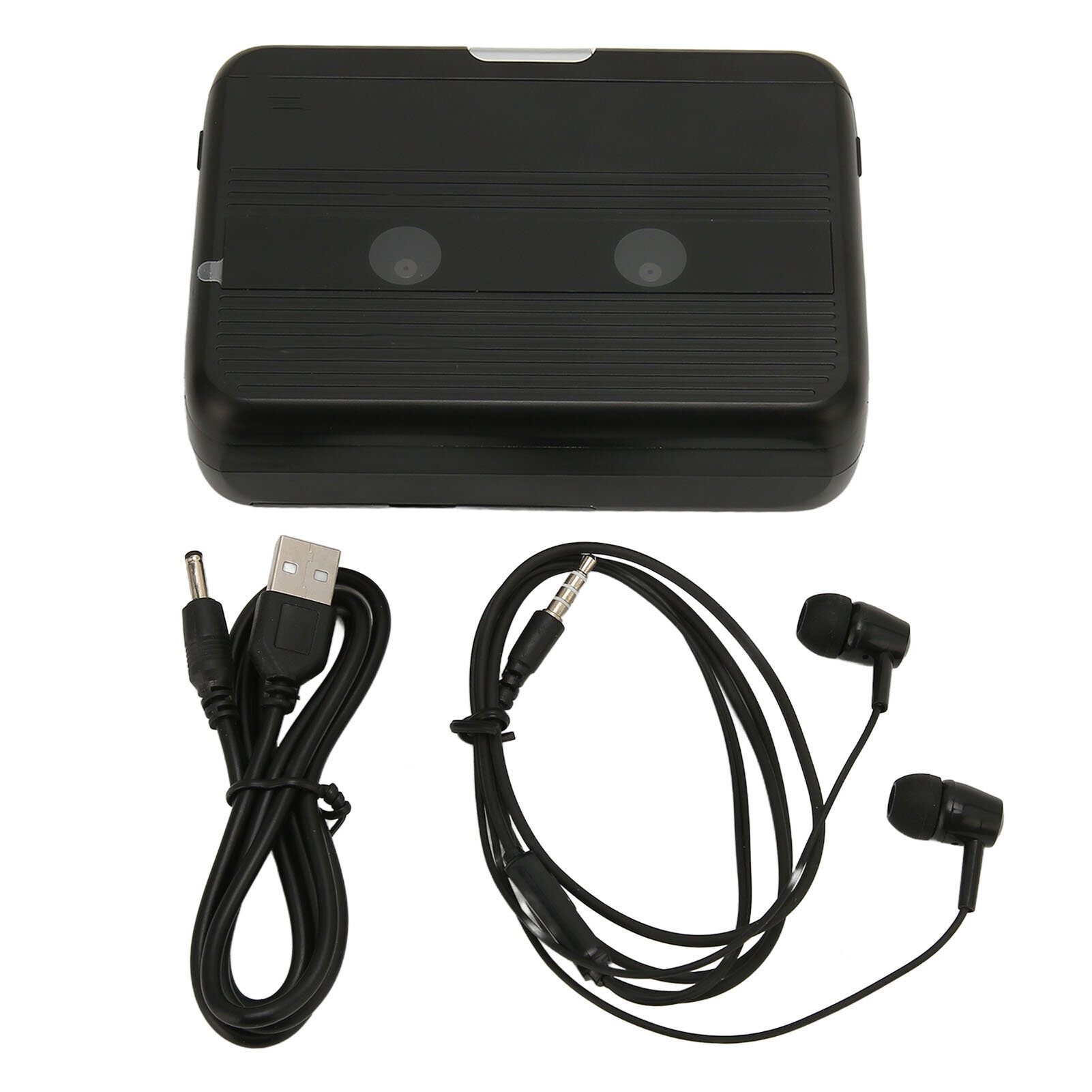 Портативный беспроводной FM Bluetooth кассетный плеер с автоматическим реверсом, ретро-стерео для путешествий, наушники в комплекте, черный