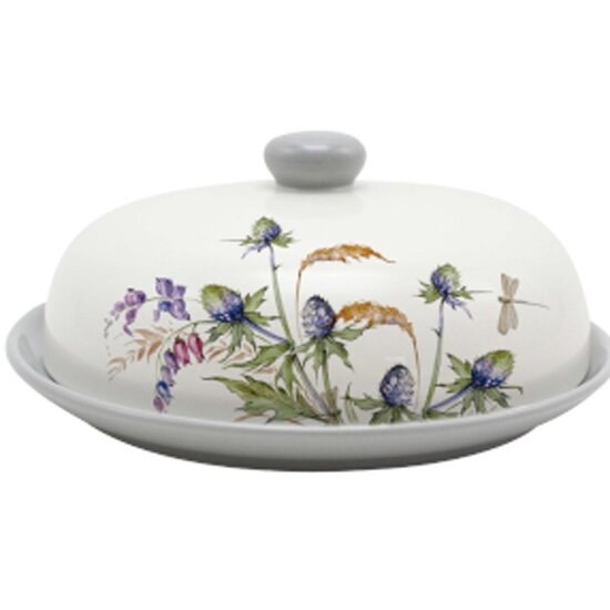 Блюдо для блинов Prima Collection Аптекарский огород 23 см, с крышкой, доломит (PC73AG23)