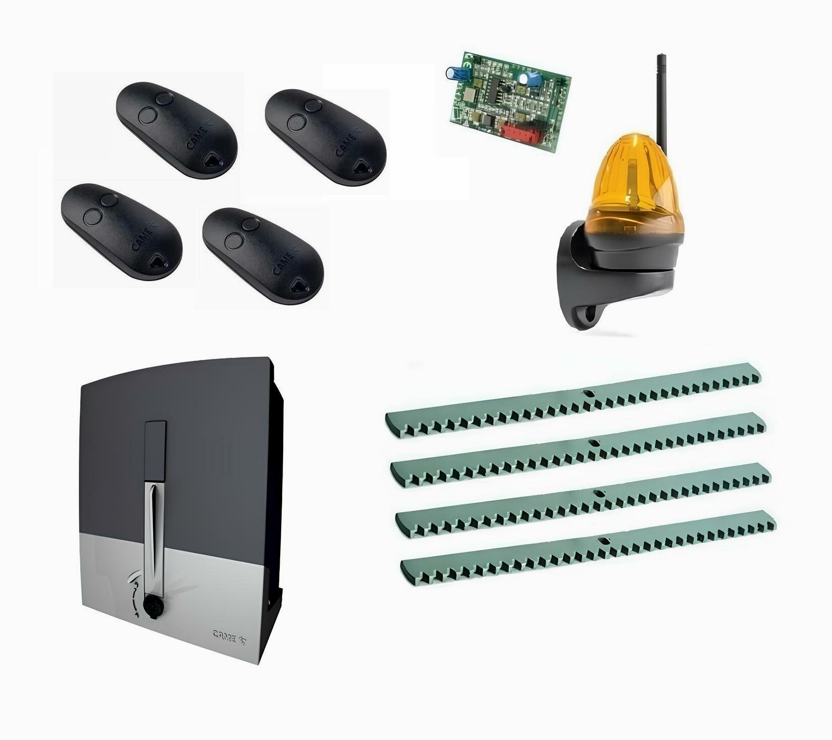 Автоматика для откатных ворот BXL04AGS KIT4-LK-T4, комплект: привод, радиоприемник, 4 пульта, лампа, 4 рейки