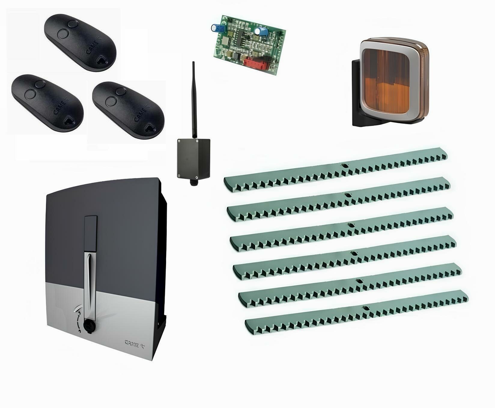 Автоматика для откатных ворот BXL04AGS KIT6-LA-BT-Т3, комплект: привод, радиоприемник, 3 пульта, лампа, 6 реек, Bluetooth-модуль