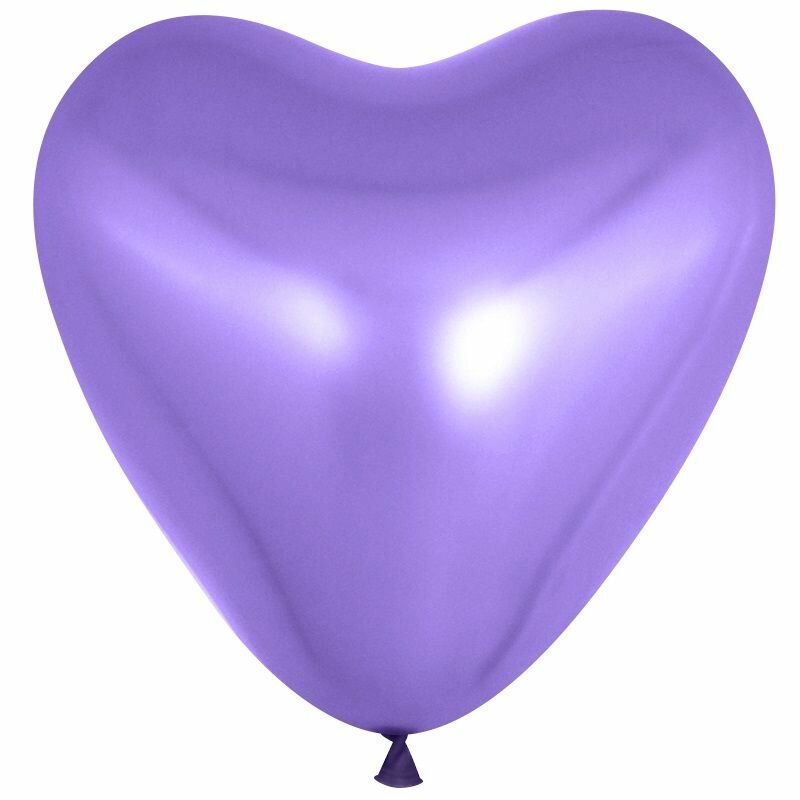 Набор воздушных шаров Дон Баллон Сердце 10', 25 см Фиолетовый, хром 50 шт