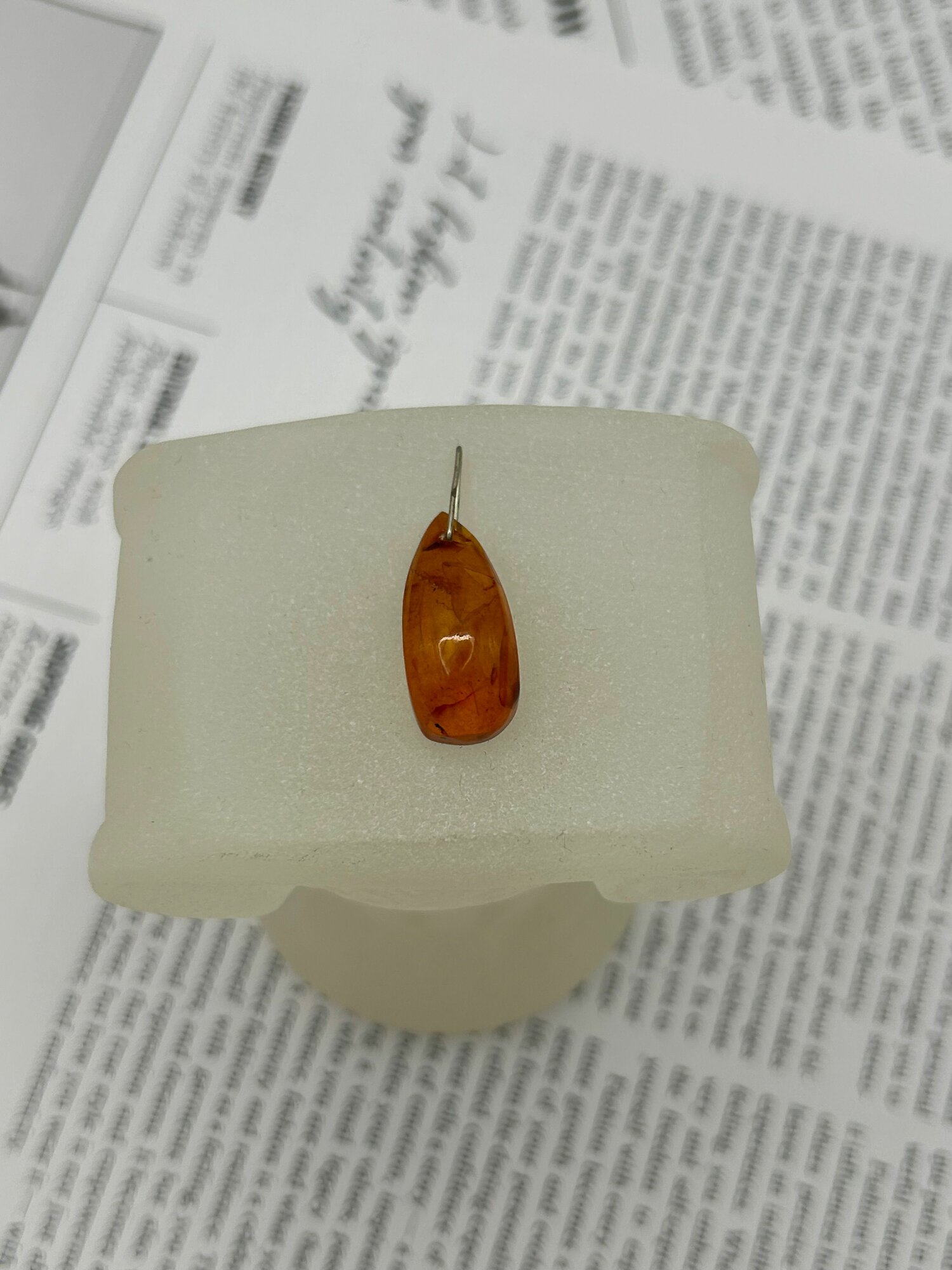 Винтажный кулон подвеска, натуральный янтарь