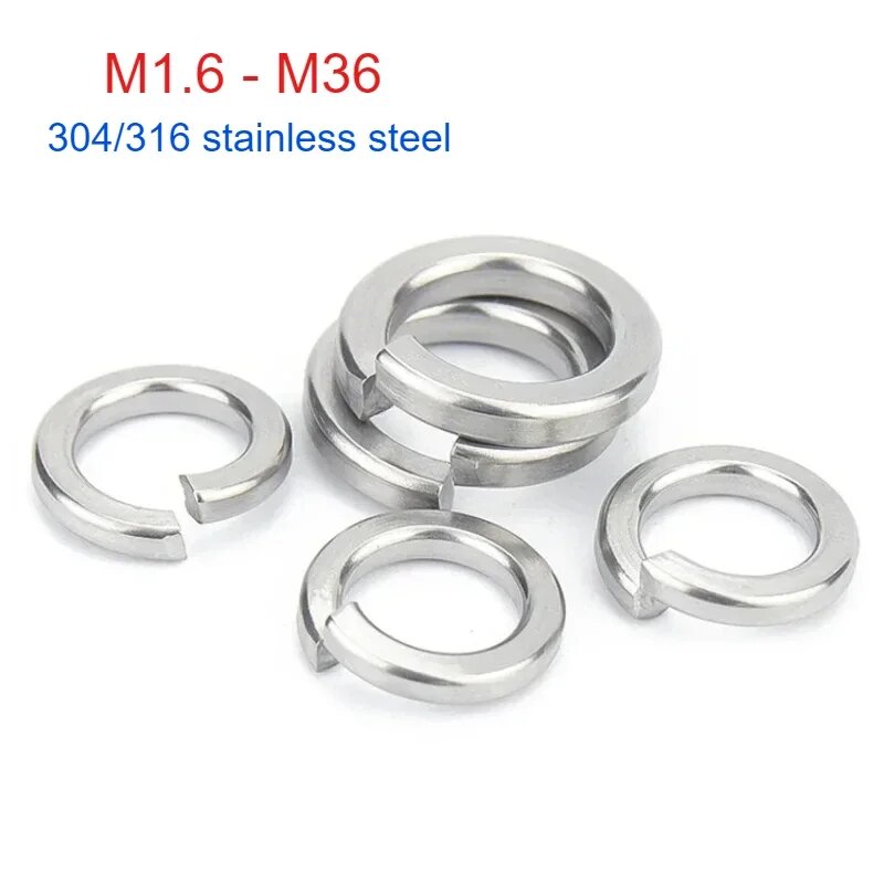 Пружинные шайбы из нержавеющей стали M1.6 - M36 304 Stainless Steel, M3(200pcs)