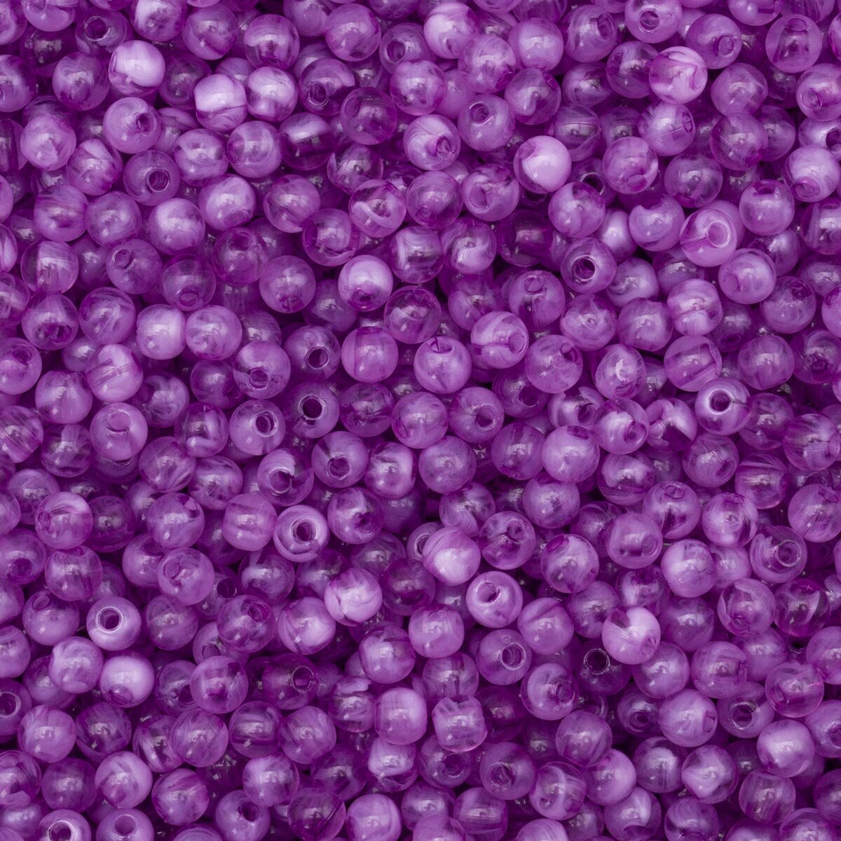 Бусины для рукоделия 6 мм, 170 шт (± 10 шт), 20 г, полупрозрачные, пластиковые, Astra&Craft (024 фиолетовый)
