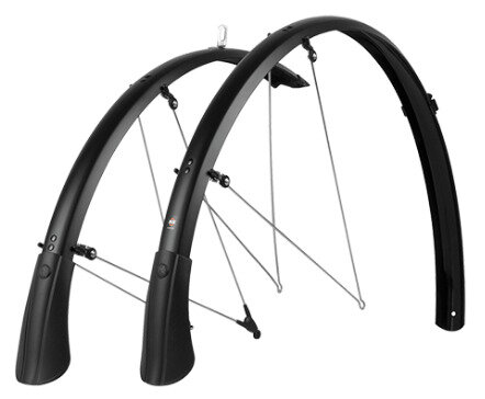 Крылья для велосипеда металлопластиковые SKS Bluemels 45mm, 28", черные с брызговиком, Trekking (Германия)