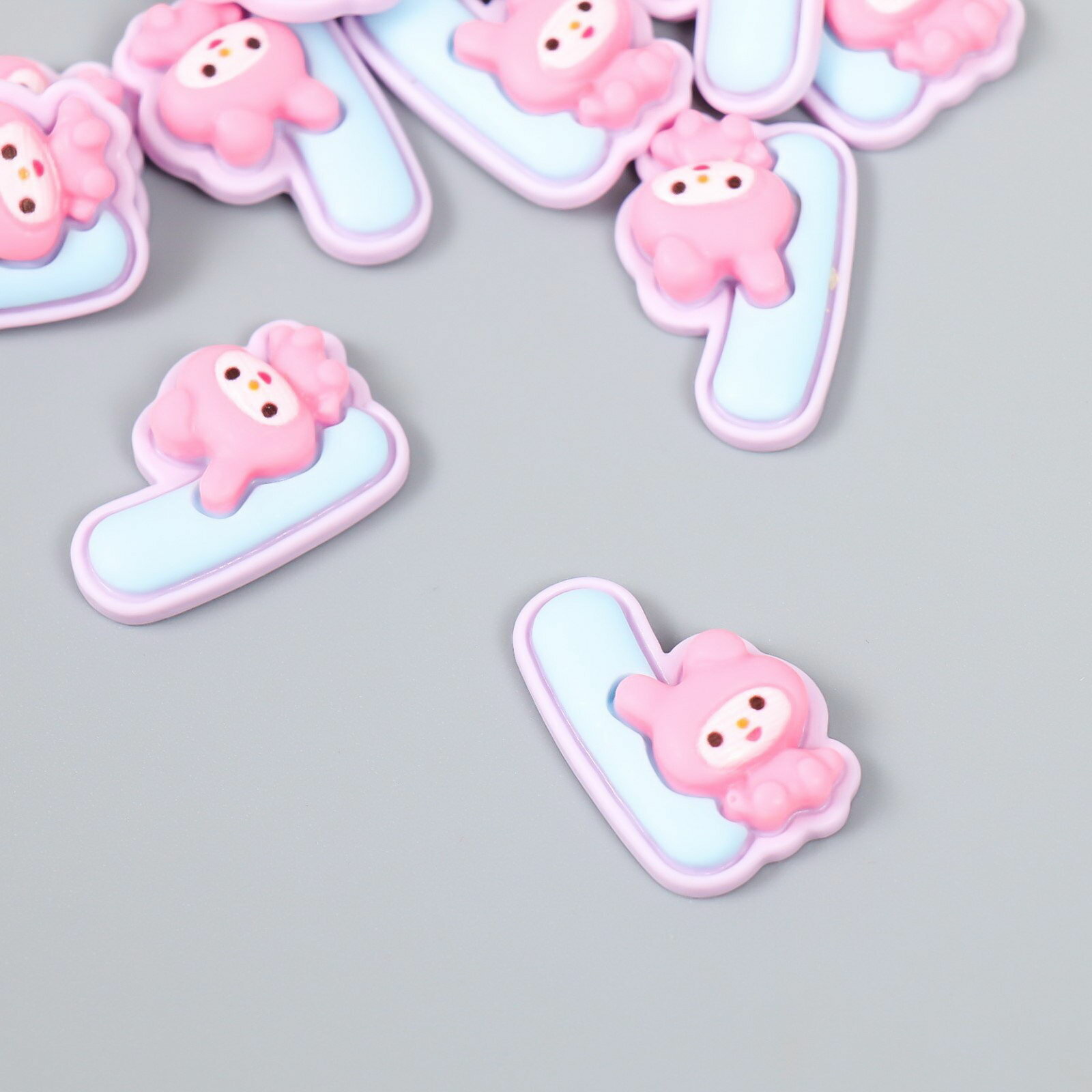 Декор для творчества "Цифра 1 со зверюшкой", набор 10 шт, 2.4x1.6 см