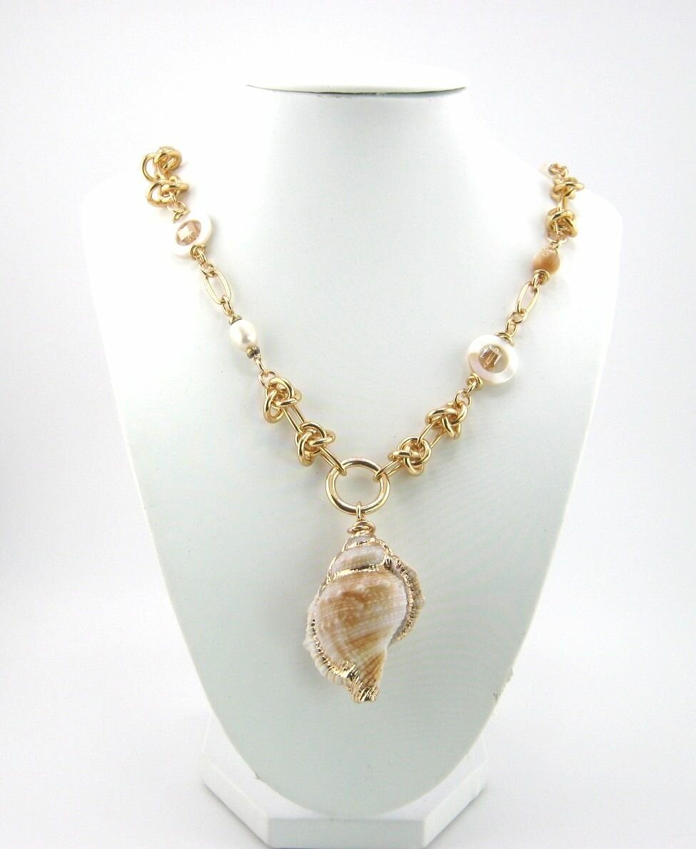 Колье, ракушка, перламутр