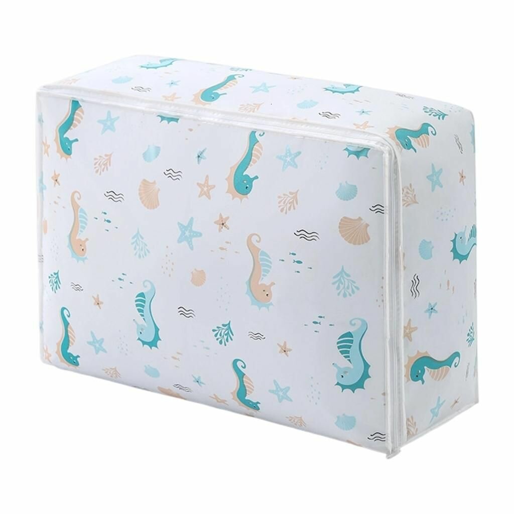 Многоразовый PEVA мешок для хранения с молнией для одежды, одеял, домашнего переезда, - L размер - 2