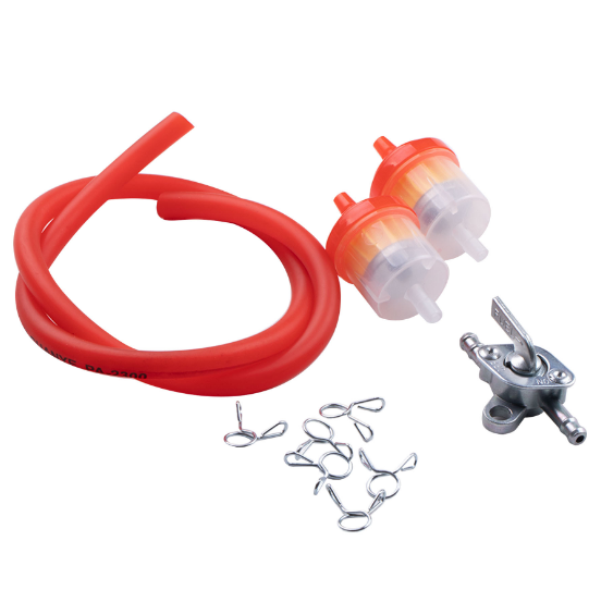 Бензиновый фильтр + шланг бензопровода + зажимы для мотоцикла красного цвета MyPads