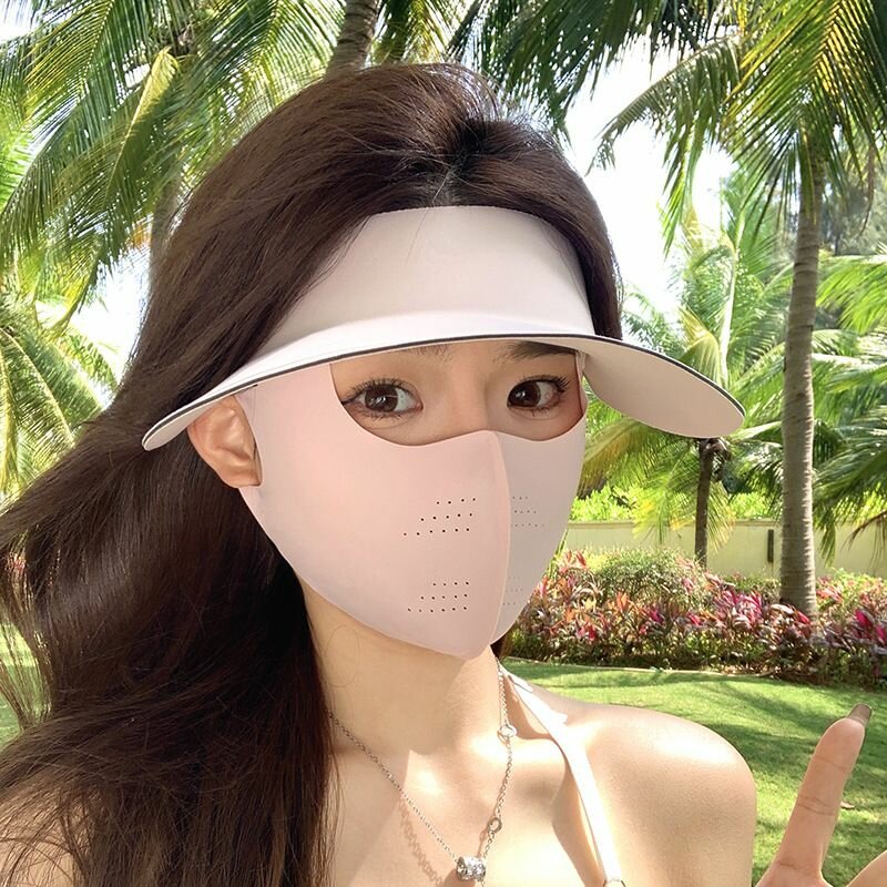 Солнцезащитный капелюх для велоспорта на открытом воздухе с защитой от солнца, высококачественная маска из ледяного шелка, универсальная бесшовная