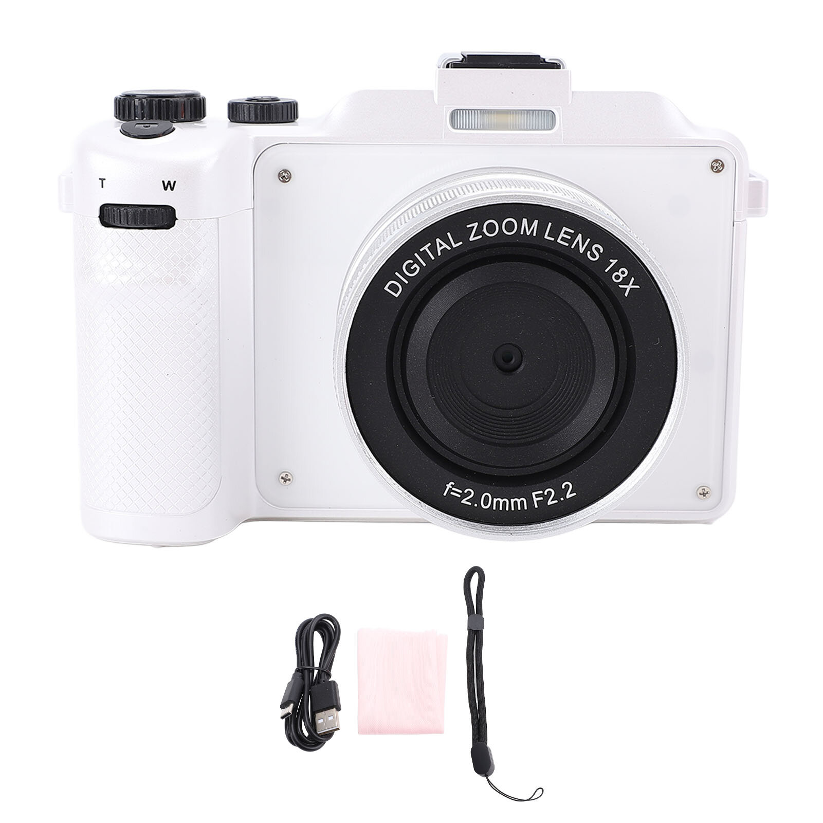 Цифровая камера 64MP 4K Передняя задняя двойная линза с автофокусом 3-дюймовый цветной экран Стабилизатор изображения Портативная компактная студенческая камера