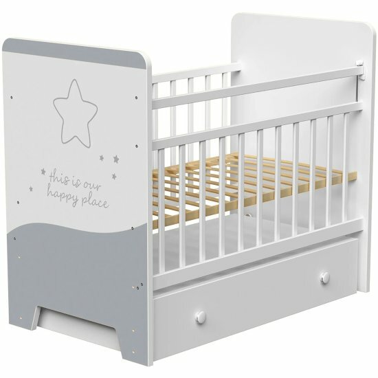 Кровать Вдк Cosmic фигур. спин. маятник ящик белый