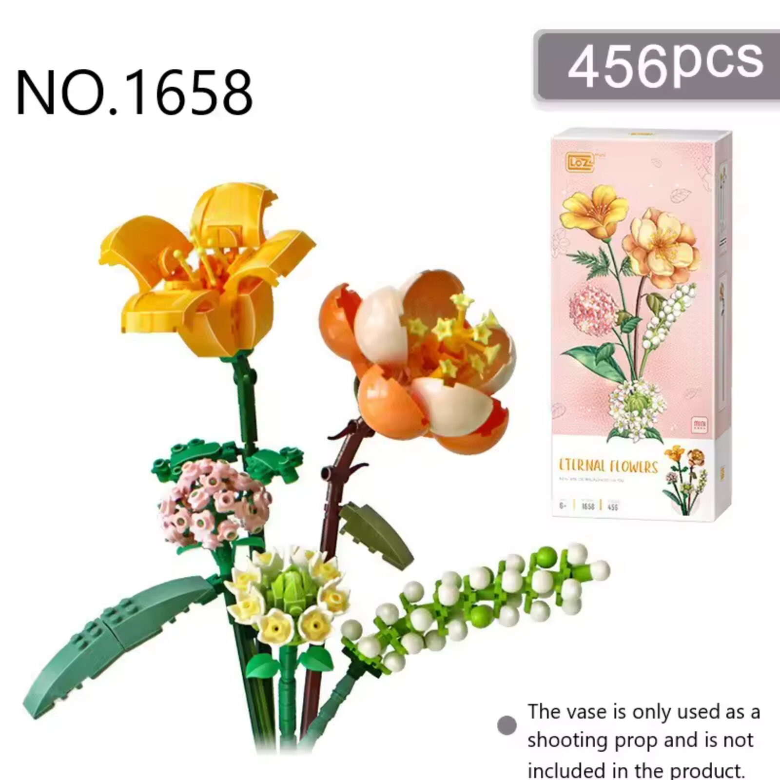 Букет из строительных блоков в подарок девушкам, мелкие детали для сборки строительных блоков, мини-блоки из пластика, подходит для возраста 6 лет и старше