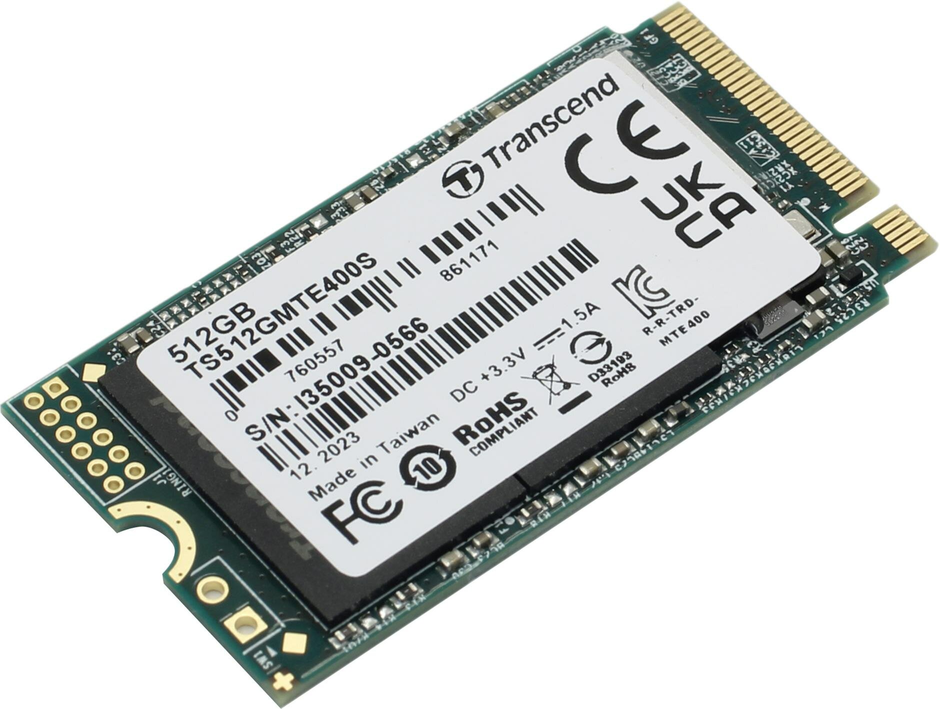Флеш диск Transcend 512GB M.2 2242 PCI-E 3.0 x4 TS512GMTE400S