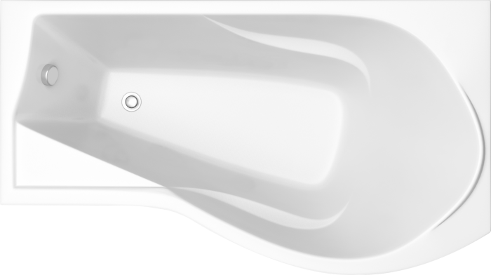 Акриловая ванна Bas Капри R 170x95 см, угловая, правая, пристенная, белая, асимметричная, с каркасом