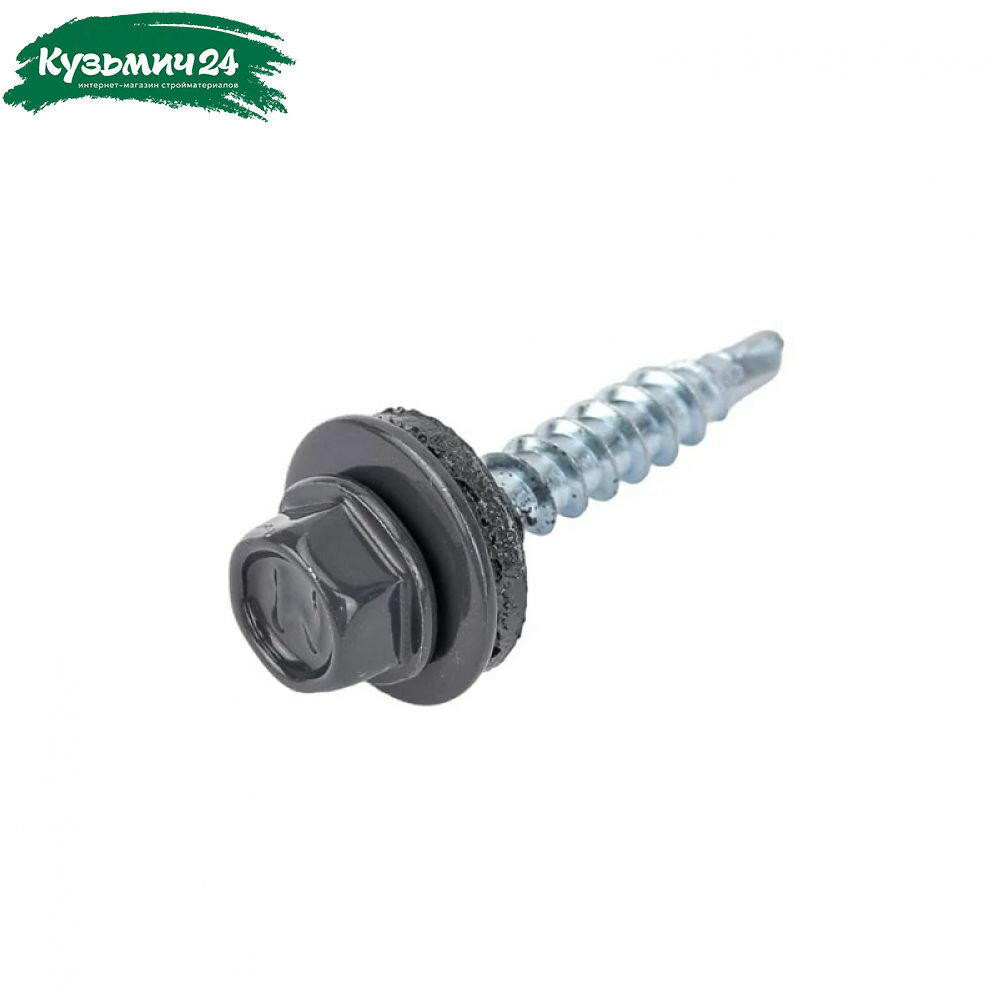 Саморез кровельный жесть 4,8x19 RAL7024 серый графит 12 шт