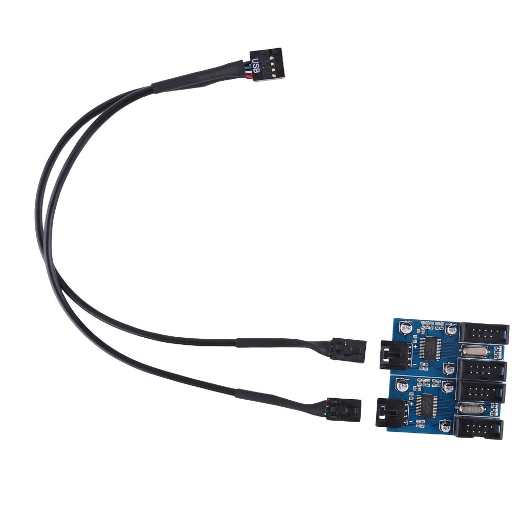 Материнская плата 9Pin USB Header Splitter Разъем от 1 до 2/4 Женский Удлинительный Кабель Адаптер Настольный 9-Контактный Разъем USB2.0 Концентратор