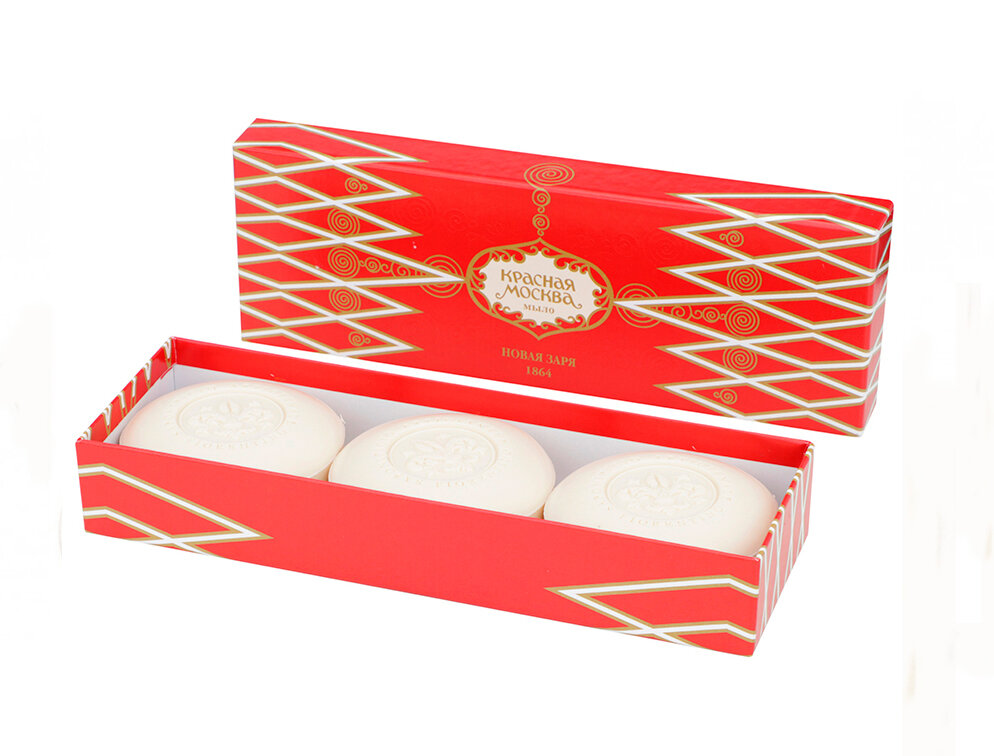 Новая Заря Красная Москва мыло косметическое ароматизированное 3 по 150 г