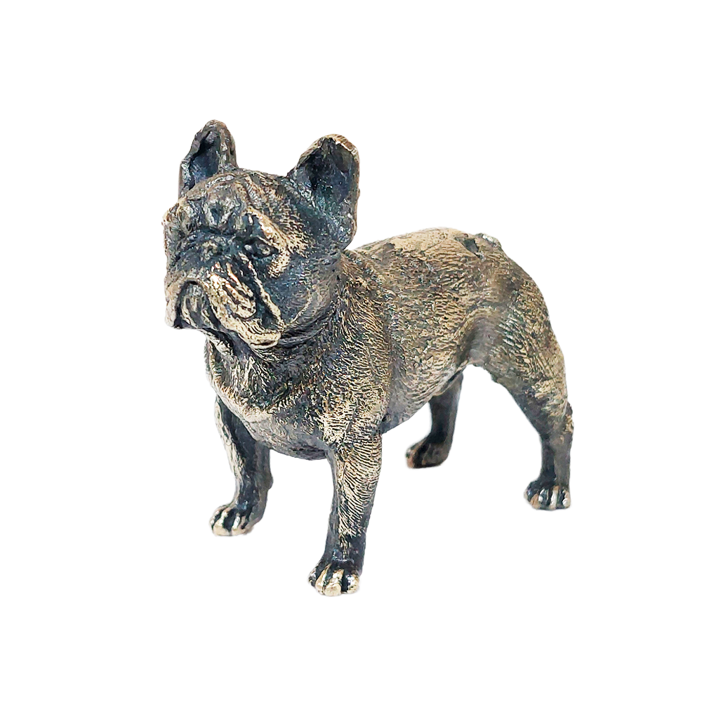 Фигурка из бронзы ручной работы собака "Французский бульдог"