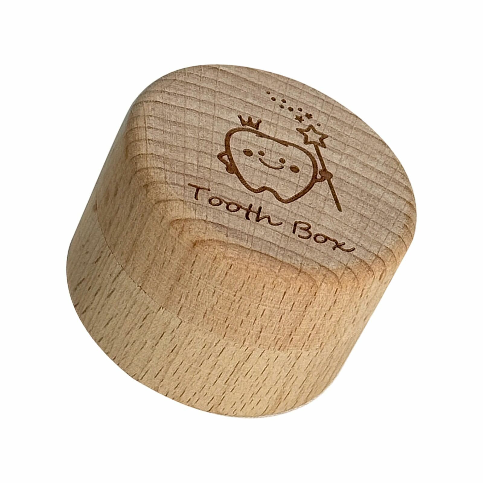 Набор круглого деревянного футляра для молочных зубов с прозрачным акриловым контейнером