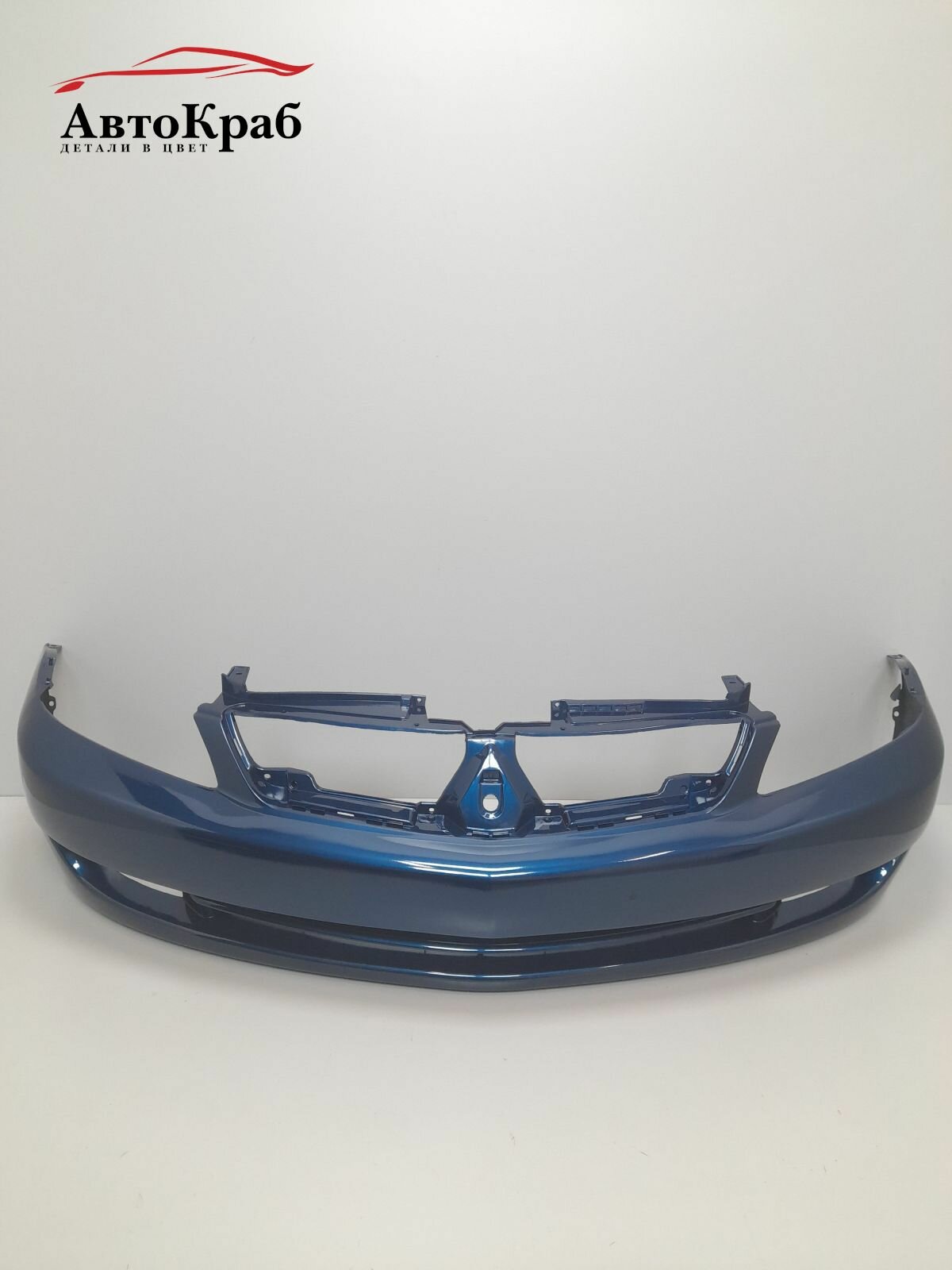 Бампер передний в цвет для Mitsubishi Lancer 9 рестайлинг 2005 - 2010 г. T54 - темно синий
