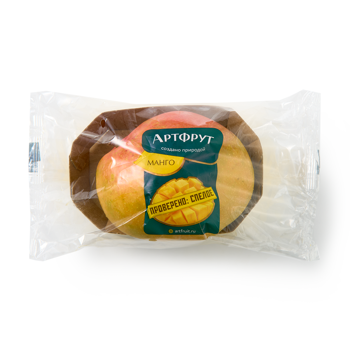 Манго «Артфрут», спелое, цельное, 1 штука, на подложке, 400 грамм