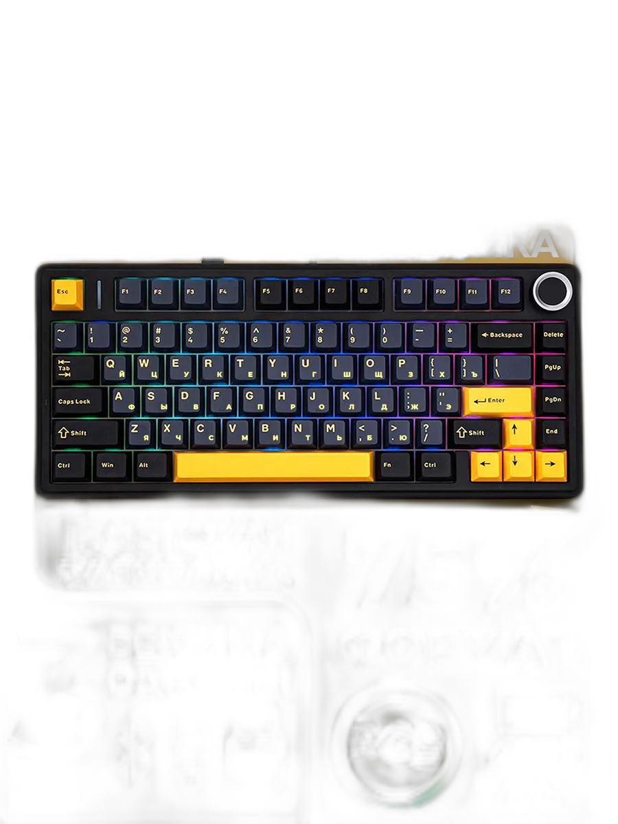 F75 механическая беспроводная клавиатура RGB рус черная