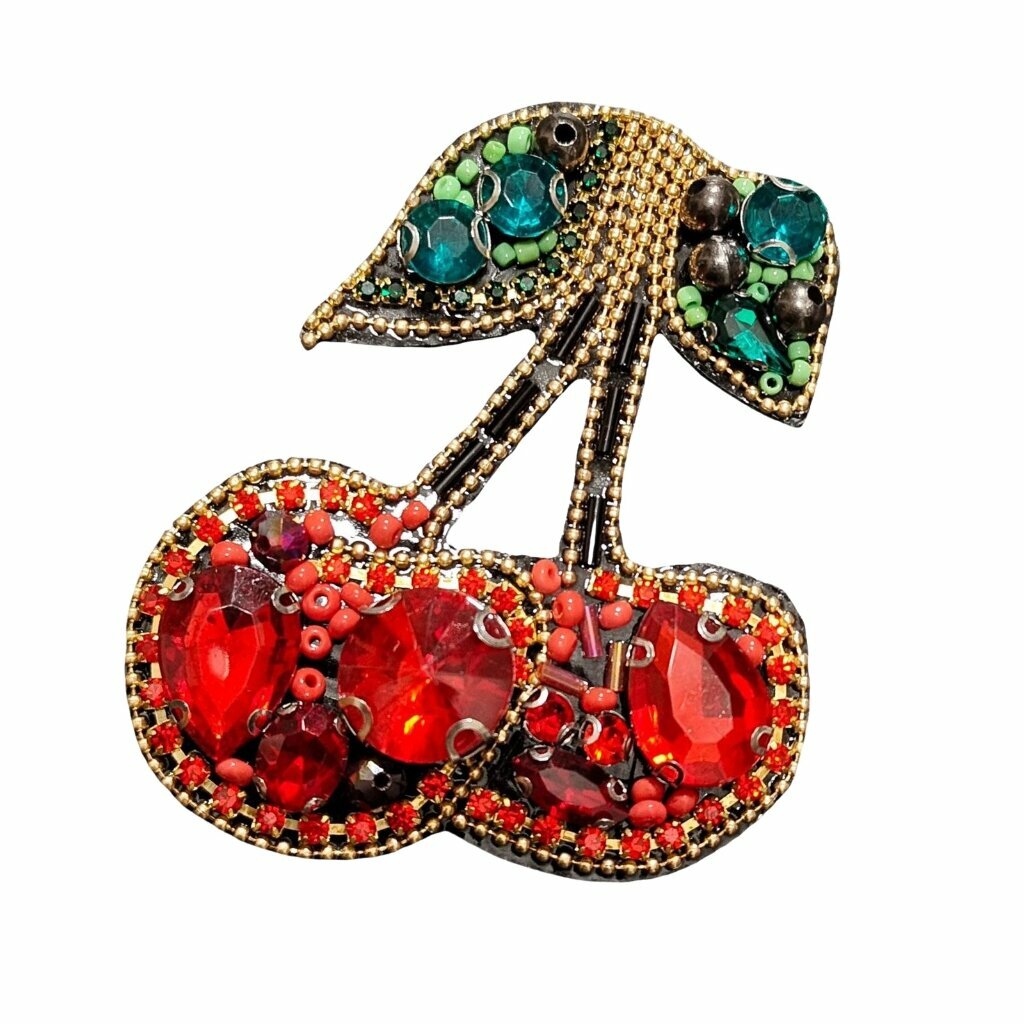 Стразы ручной работы с аппликацией в виде вишни для украшения одежды Придают Неповторимый шарм и индивидуальность сумке Jeans Craft Supply