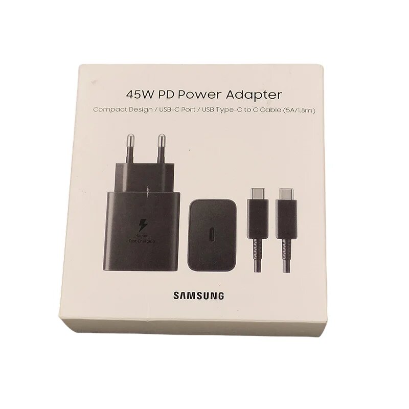Оригинальное зарядное устройство Samsung EP-T4510 45 Вт PD GaN, адаптер для сверхбыстрой EU Set
