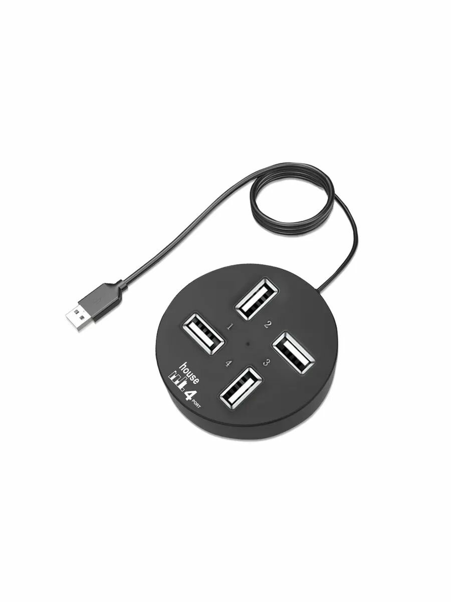 USB-хаб 2.0 P-1703 (4USB 2.0, 42см, чёрный)