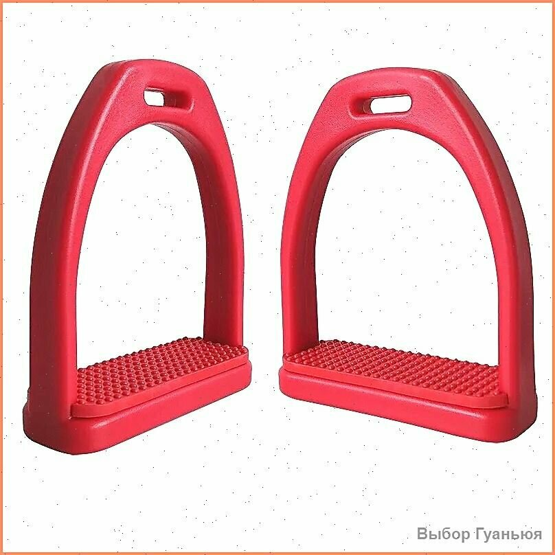 Стремена для лошади, инженерные пластики, нескользящие, красные